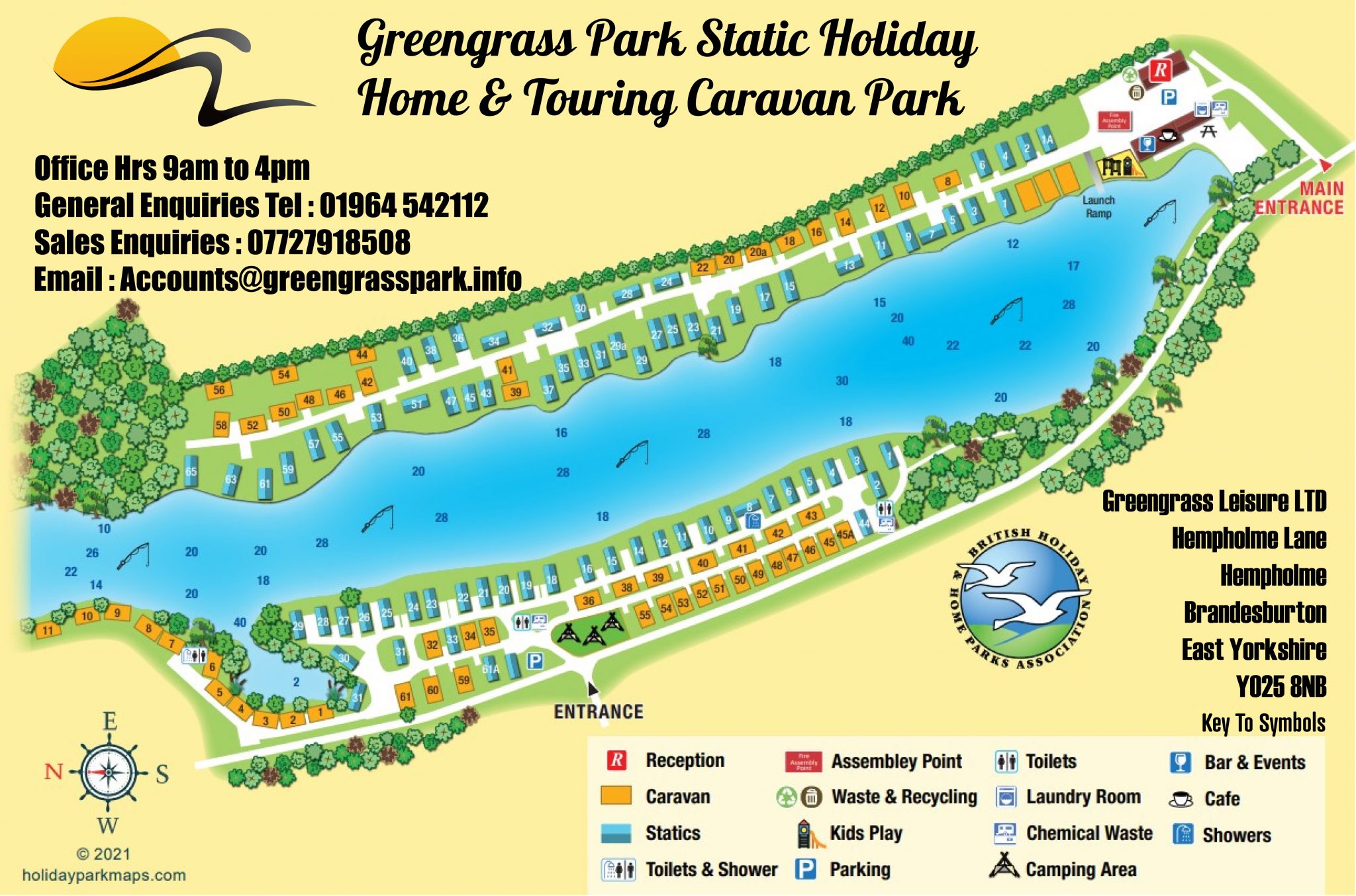 Park Map - Greengrass Park Static Holiday Home & Touring Caravan Park